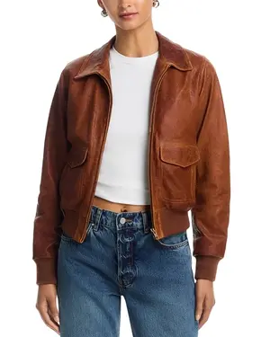 RE/DONE Quinn Leather Bomber Jacket