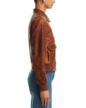 RE/DONE Quinn Leather Bomber Jacket