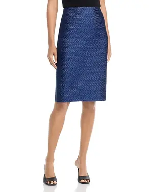 Rickie Freeman For Teri Jon Shimmer Basket Weave Jacquard Skirt