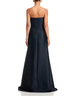 Rickie Freeman For Teri Jon Mikado Strapless Gown With Floral Motif