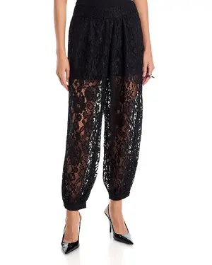 WAYF Rebecca Lace Pants - Black