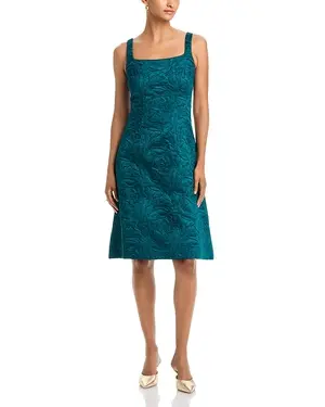 Teri Jon By Rickie Freeman Floral Jacquard Dresses
