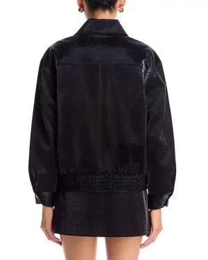 WAYF Walker Faux Leather Bomber Jacket