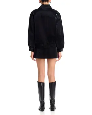 WAYF Walker Faux Leather Bomber Jacket