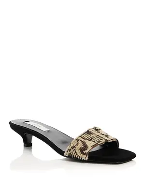 TOTEME Slim Badeau Slide Sandals - Rye/black