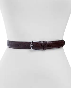 TOTEME Slim Lizard-embossed Leather Belt