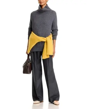 LISA YANG Heidi Cashmere Turtleneck Sweater - Graphite