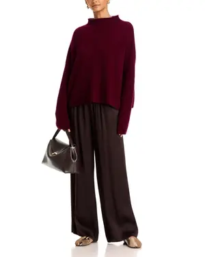 LISA YANG Cashmere Roll Neck Sweater - Deep Plum