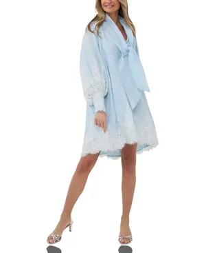 MARIELLE STOKKELAAR Brigitte Lace Applique Linen Dress