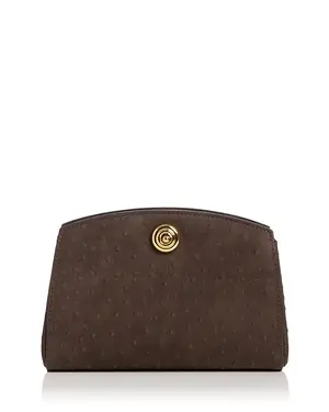LIFFNER Pushlock Leather Clutch - Dark Brown
