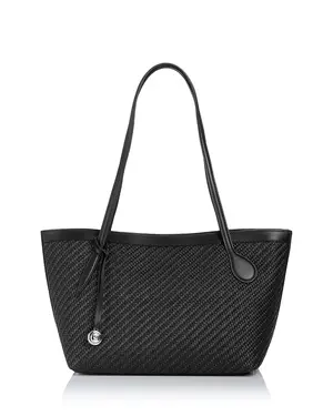 LIFFNER Sprout Midi Raffia Tote - Blk Slvr
