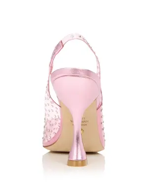 STUART WEITZMAN Glam Xcurve Embellished Slingback Pumps