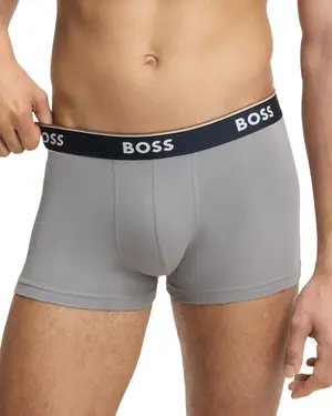 BOSS Cotton Blend Logo Trunks, Pack Of 3
