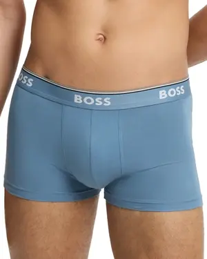 BOSS Cotton Blend Logo Trunks, Pack Of 3