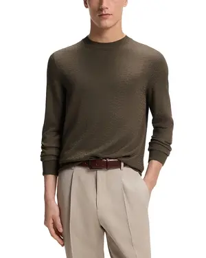 BOSS Laghetto Silk Knit Sweater - Medium Brown