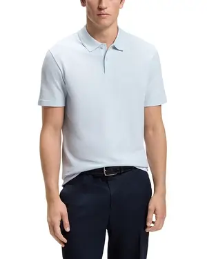 BOSS Parlay Cotton Blend Jersey Polo Shirt - Open Blue