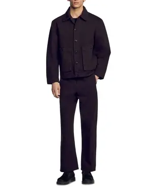 Sandro Flared Fit Oversized Fit Cotton Denim Jacket
