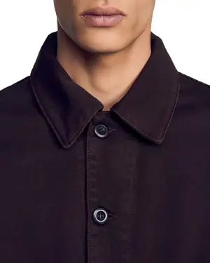 Sandro Flared Fit Oversized Fit Cotton Denim Jacket