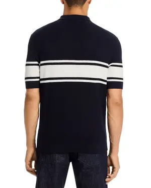 Hugo Sholton Quarter Zip Stripe Polo Shirt