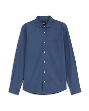 BOSS H-rob Spread Collar Casual Button Down Shirt