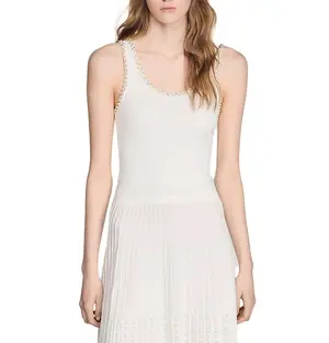 Sandro Boreale Rhinestone Knit Maxi Dress
