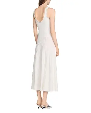 Sandro Boreale Rhinestone Knit Maxi Dress