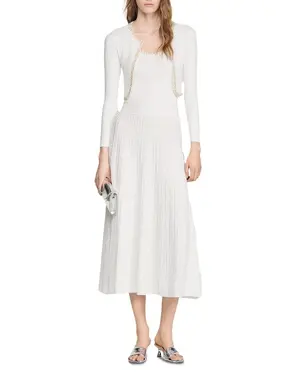 Sandro Cropped Embellished Cardigan