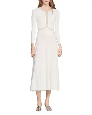 Sandro Cropped Embellished Cardigan