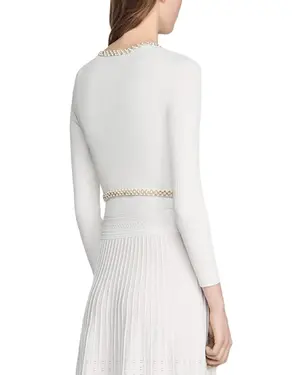 Sandro Cropped Embellished Cardigan