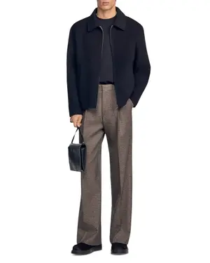 Sandro Double Face Wool Blend Zip Jacket