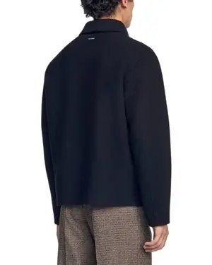 Sandro Double Face Wool Blend Zip Jacket