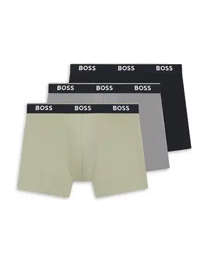 BOSS Cotton Blend Logo Boxer Briefs, Pack Of 3 - Open Miscellaneous