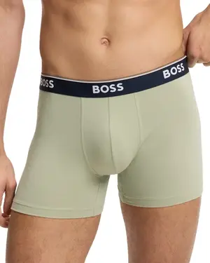 BOSS Cotton Blend Logo Boxer Briefs, Pack Of 3