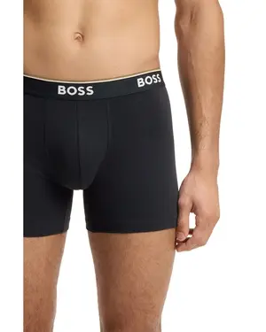 BOSS Cotton Blend Logo Boxer Briefs, Pack Of 3