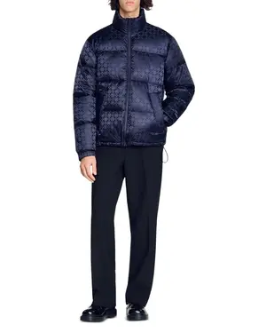 Sandro Puffer Jacket With Cross Motif