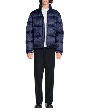 Sandro Puffer Jacket With Cross Motif