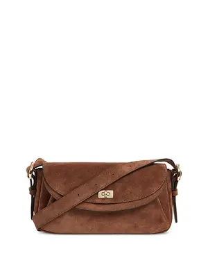 Sandro Le Mambo Medium Suede Shoulder Bag - Brown