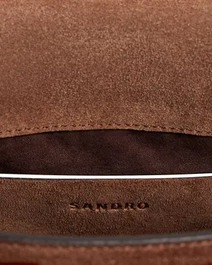 Sandro Le Mambo Medium Suede Shoulder Bag