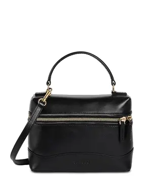 Sandro Tangolino Leather Top Handle Bag - Black