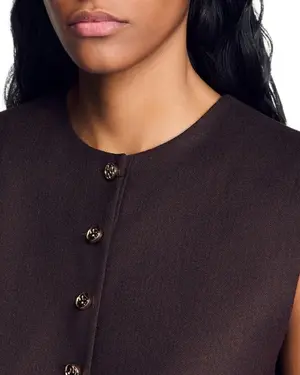 Sandro Andrews 2 In 1 Wool Blend Crop Top