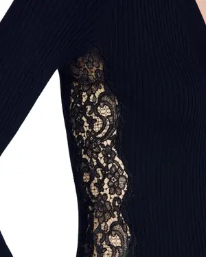 Sandro Gabriele Lace Panel Cardigan