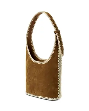 Veronica Beard Whipstitch Loop Suede Shoulder Bag - Acorn Multi
