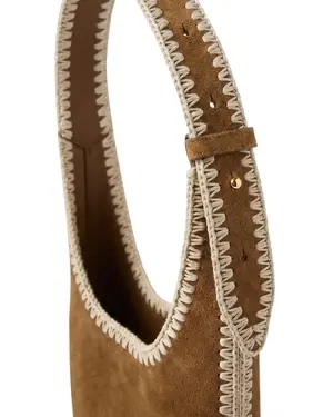 Veronica Beard Whipstitch Loop Suede Shoulder Bag - Acorn Multi