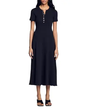 Sandro Milore Ribbed Knit Maxi Dress
