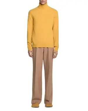 Sandro Cashmere Turtleneck Sweater - Mustard