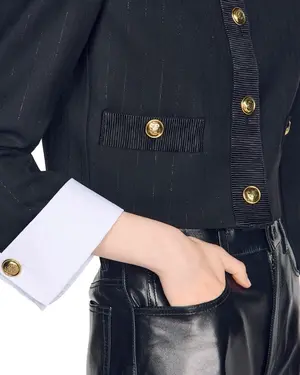 Sandro Cropped Stripe Jacket