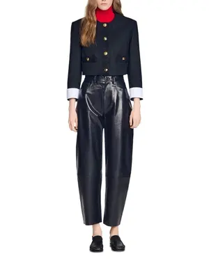 Sandro Cropped Stripe Jacket