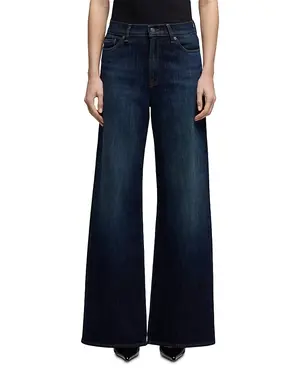7 For All Mankind Lotta Tailorless High Rise Wide Leg Jeans - Deep Sea