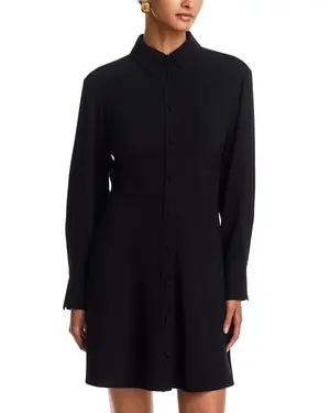 Veronica Beard Shiloh Collared Long Sleeve Mini Dress - Black