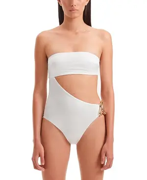 MOEVA Marilla Strapless High Waist One Piece Swimsuit - White
